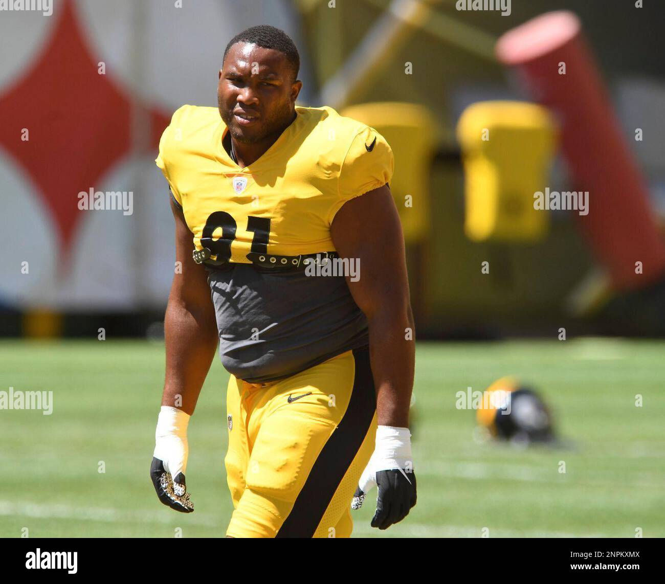 The Steelers' Stephon Tuitt during practice Monday, Aug. 17, 2020 at ...