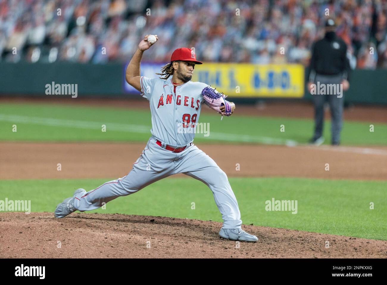 SAN FRANCISCO, CA - AUGUST 19: Los Angeles Angels relief pitcher Keynan ...