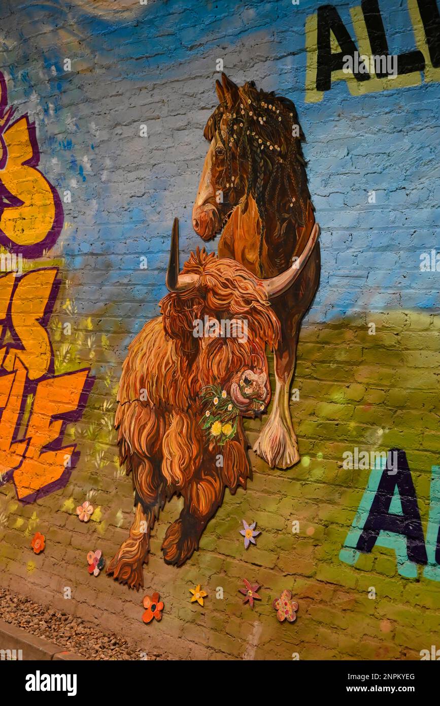 Colinton tunnel Scotland's biggest mural Stock Photo - Alamy