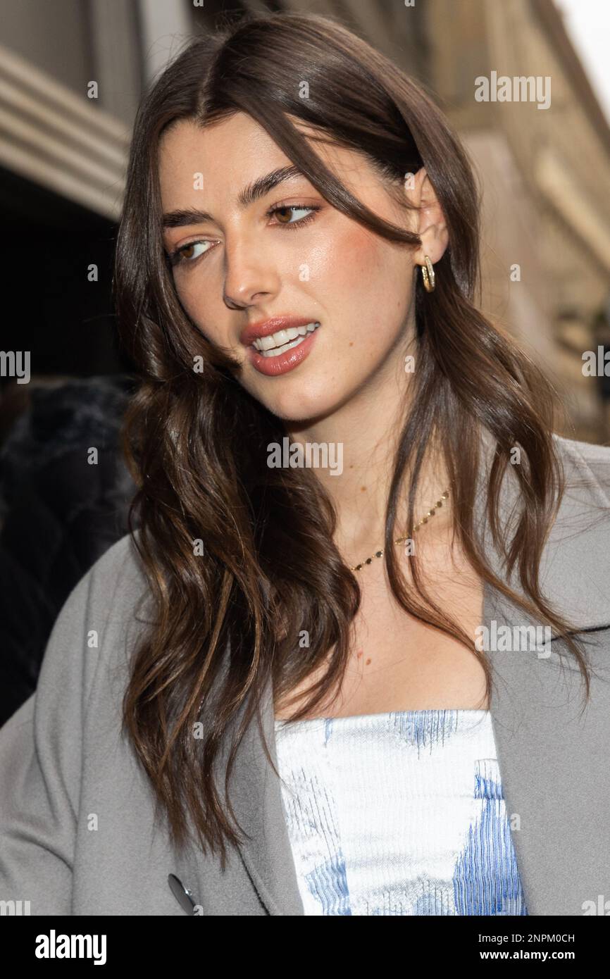 Milano, Italy. 26th Feb, 2023. Kyra Kennedy arrives at Giorgio Armani ...