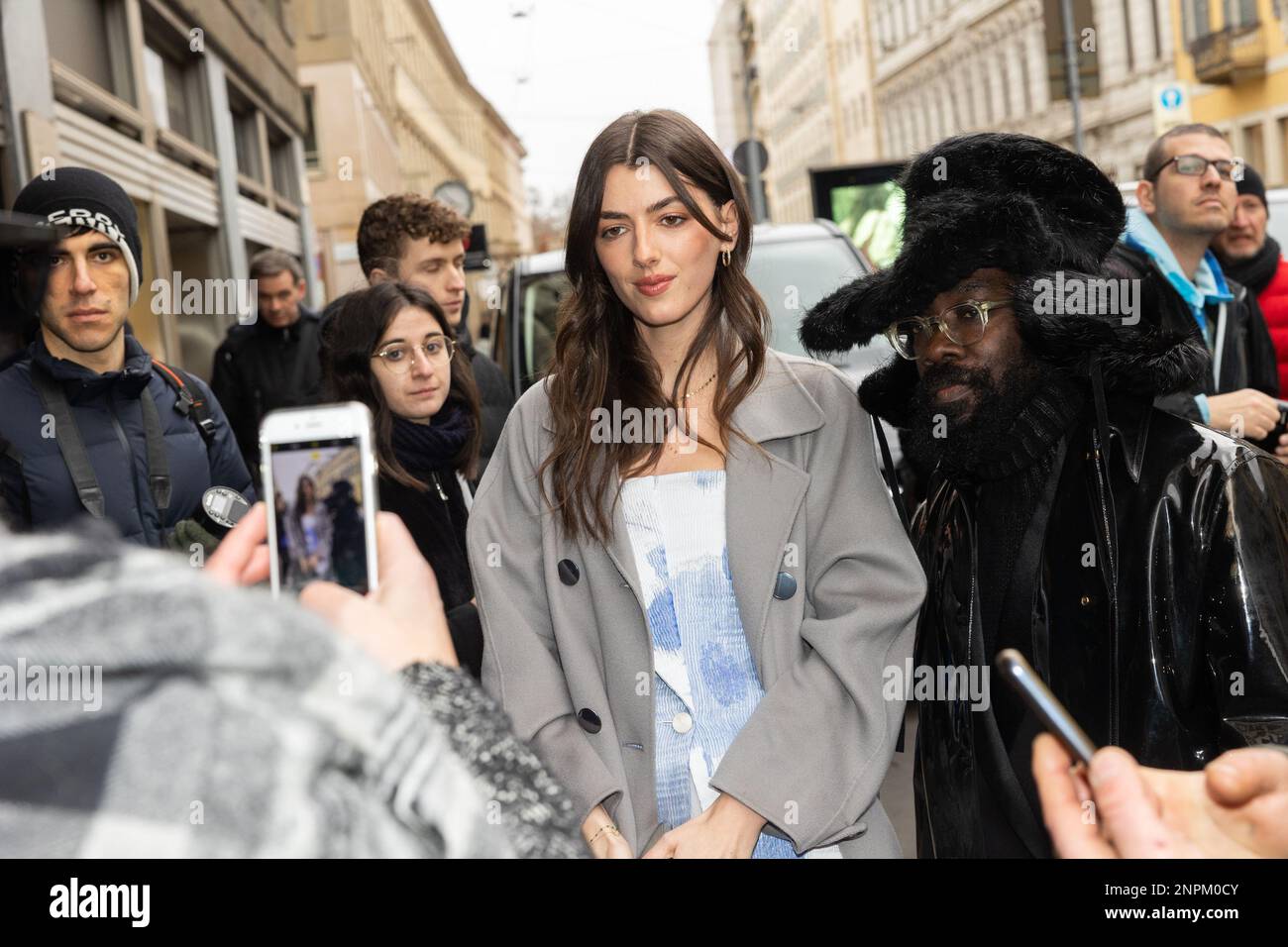 Milano, Italy. 26th Feb, 2023. Kyra Kennedy arrives at Giorgio Armani ...