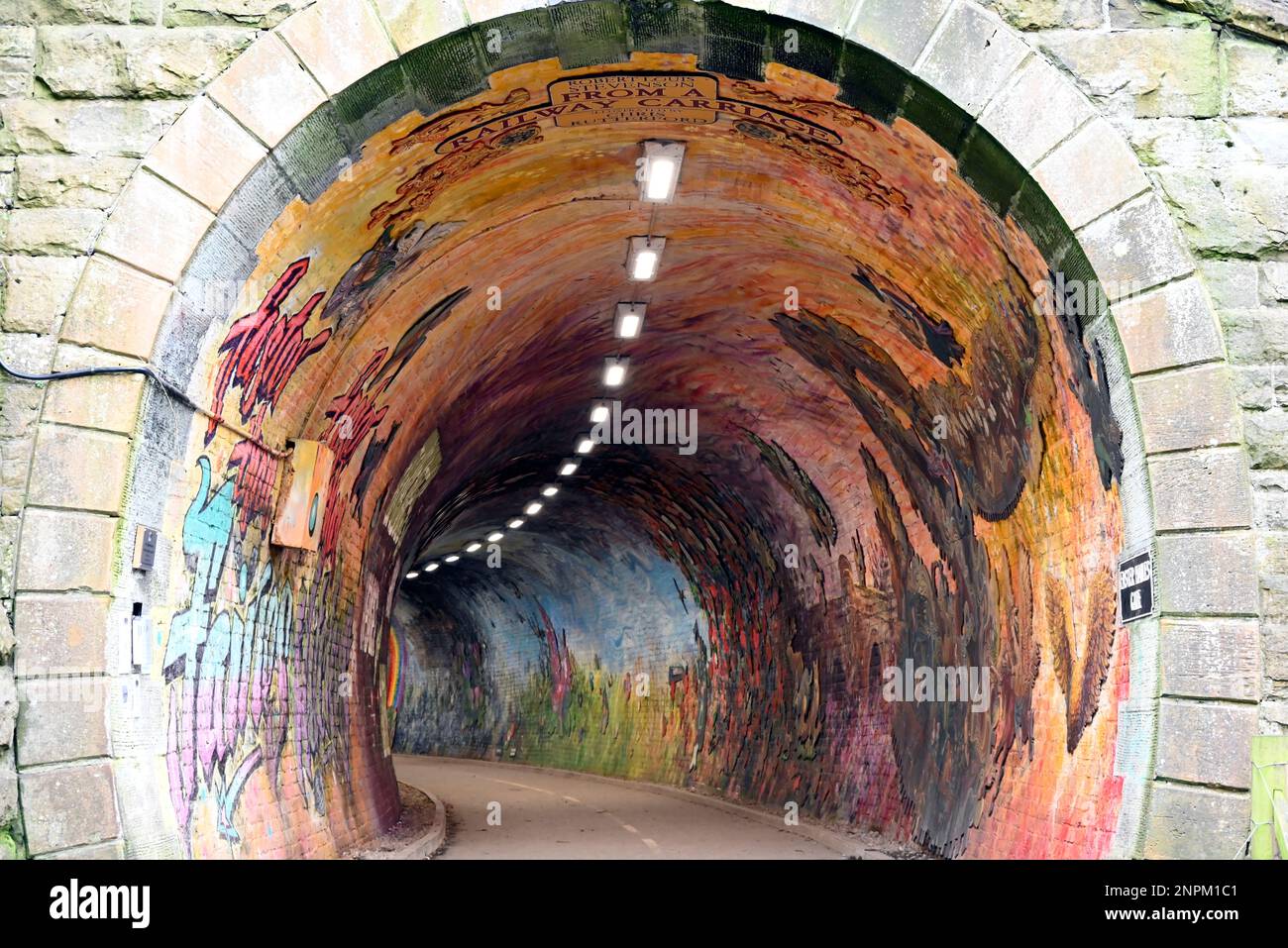 Colinton tunnel Scotland's biggest mural Stock Photo - Alamy