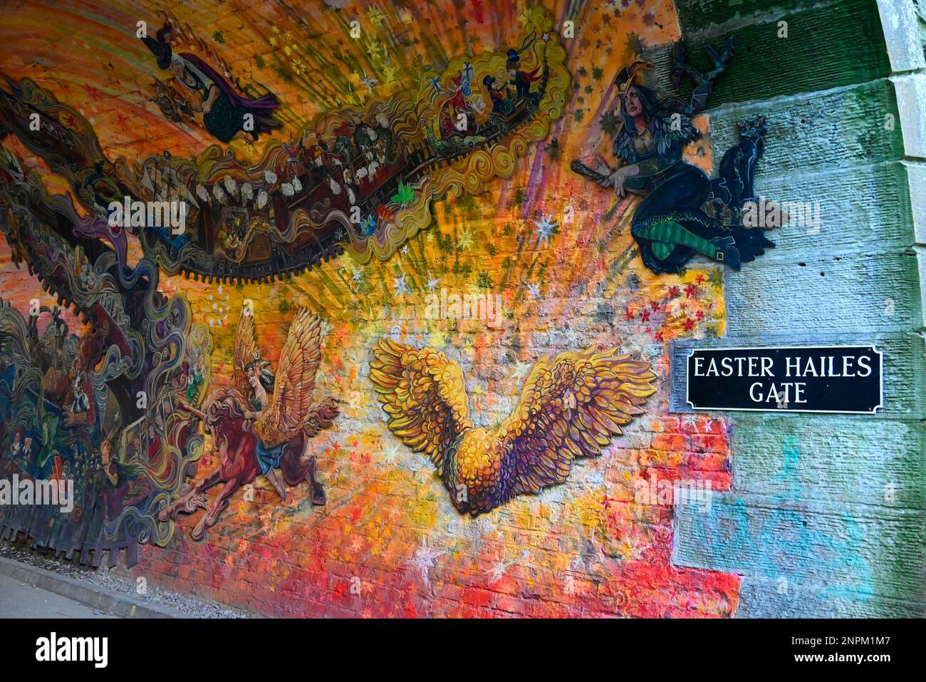 Colinton tunnel Scotland's biggest mural Stock Photo - Alamy