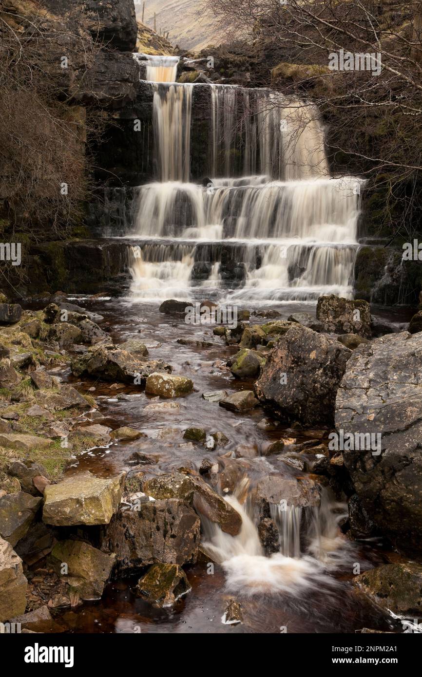 Waterfalls at Swinner Gill in Swaledale, Yorkshire Dales, UK Stock ...