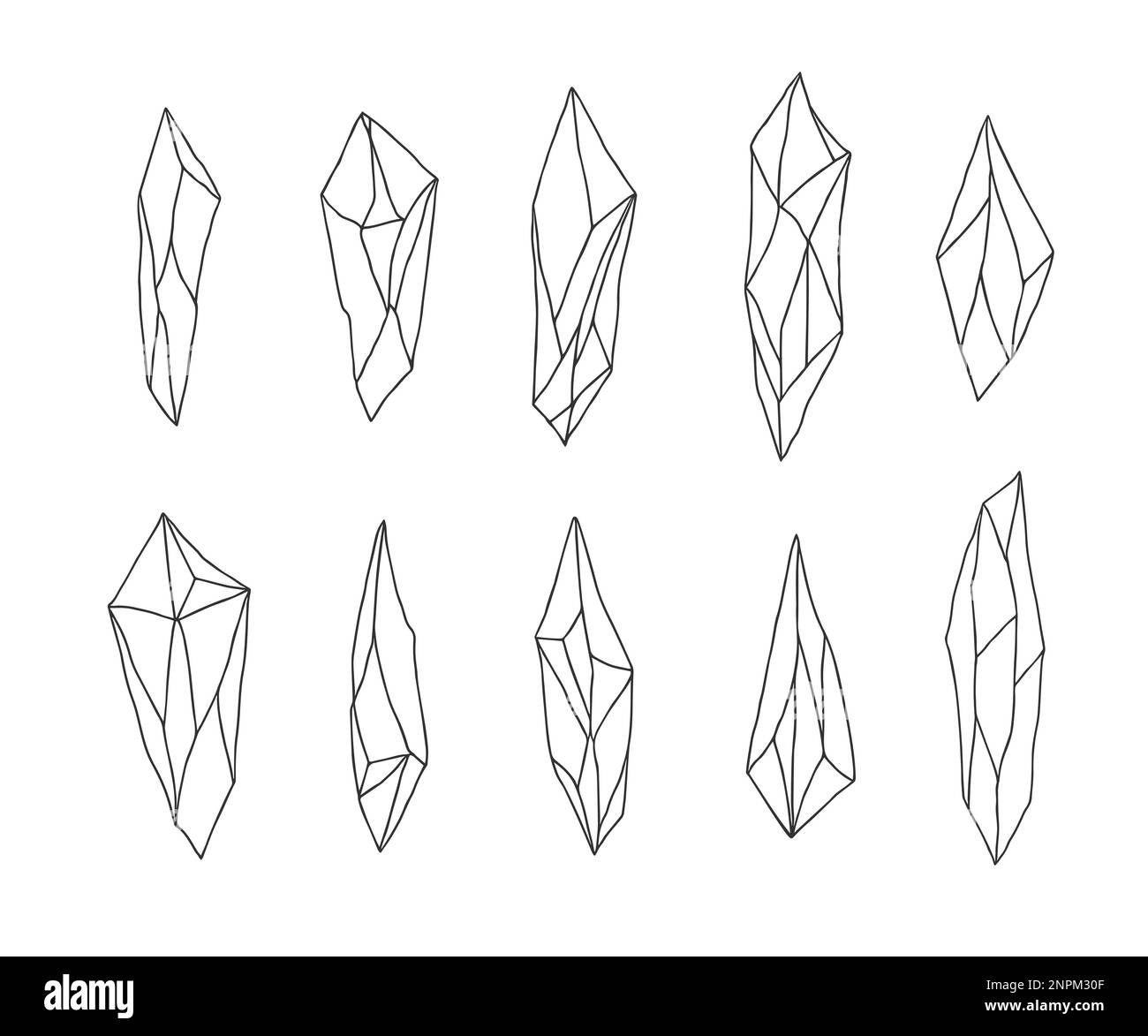 Crystals and natural minerals collection. Gemstones set. Game UI icons ...