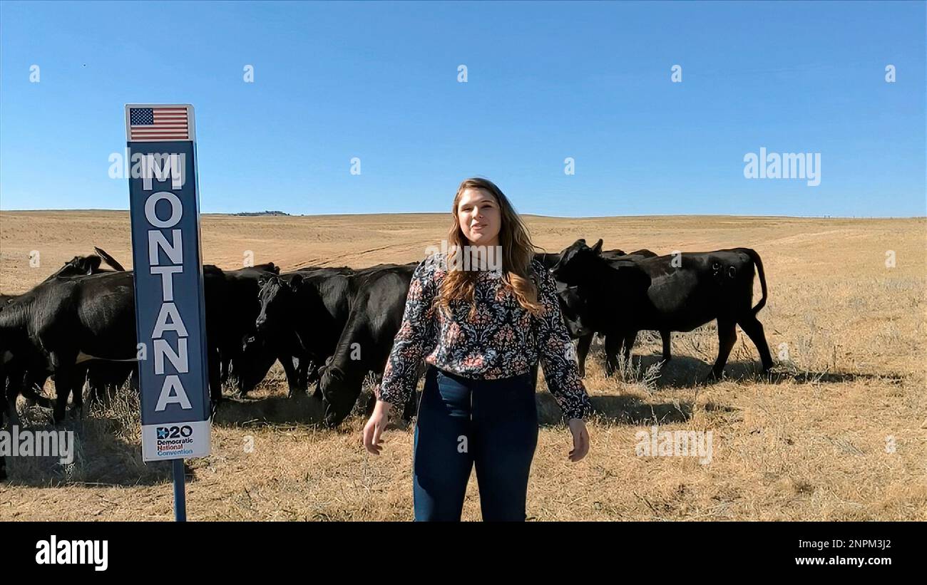In this image from video, Rachel Prevost of Montana speaks during the ...