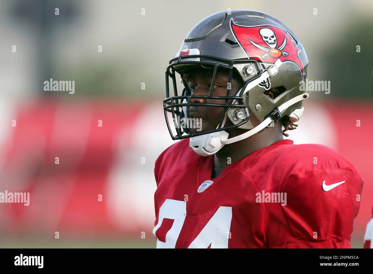TAMPA, FL - AUGUST 17: The Buccaneers Khalil Davis (94) goes thru a ...