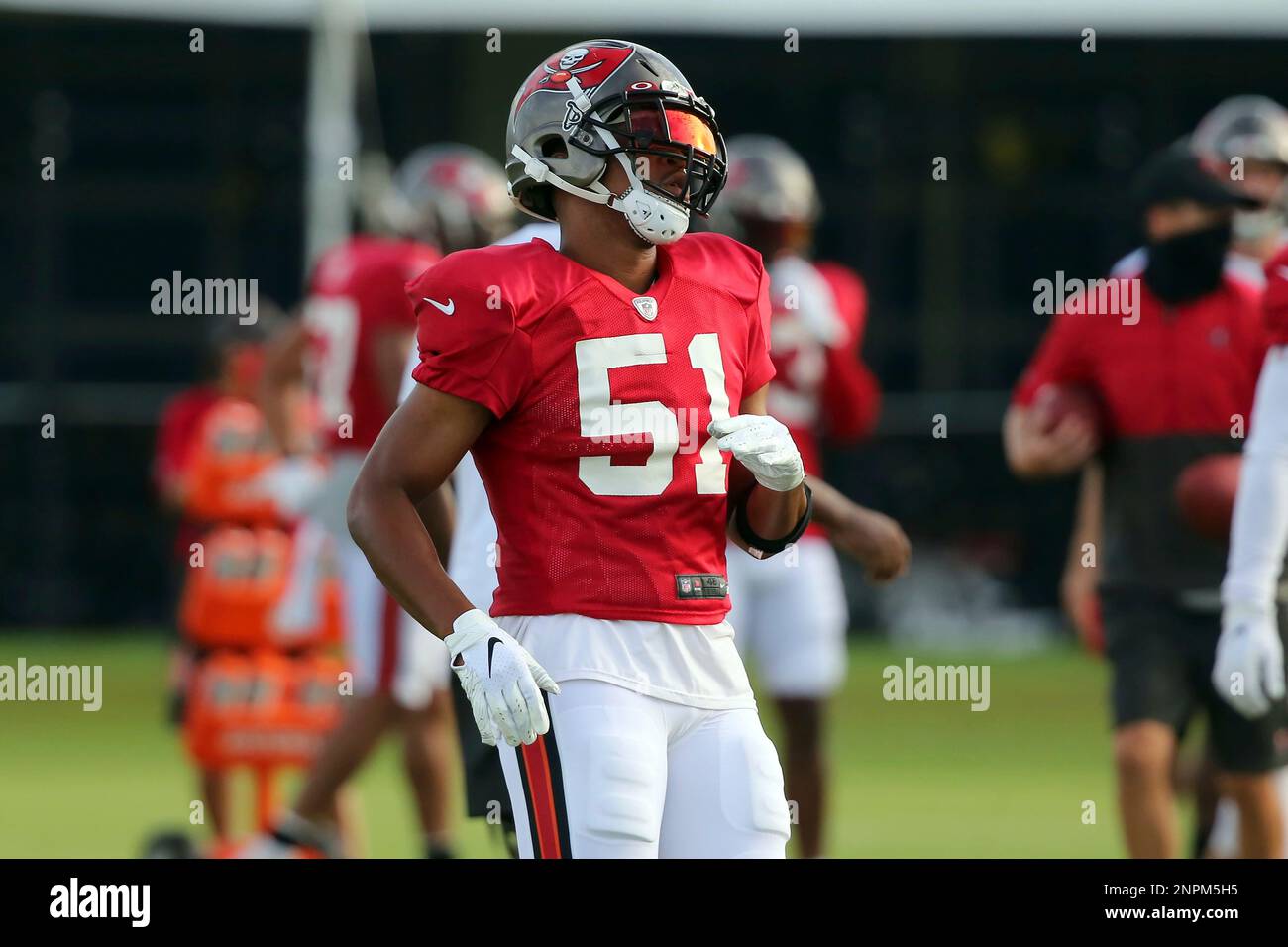TAMPA, FL - AUGUST 17: The Buccaneers Kevin Minter (51) goes thru a ...