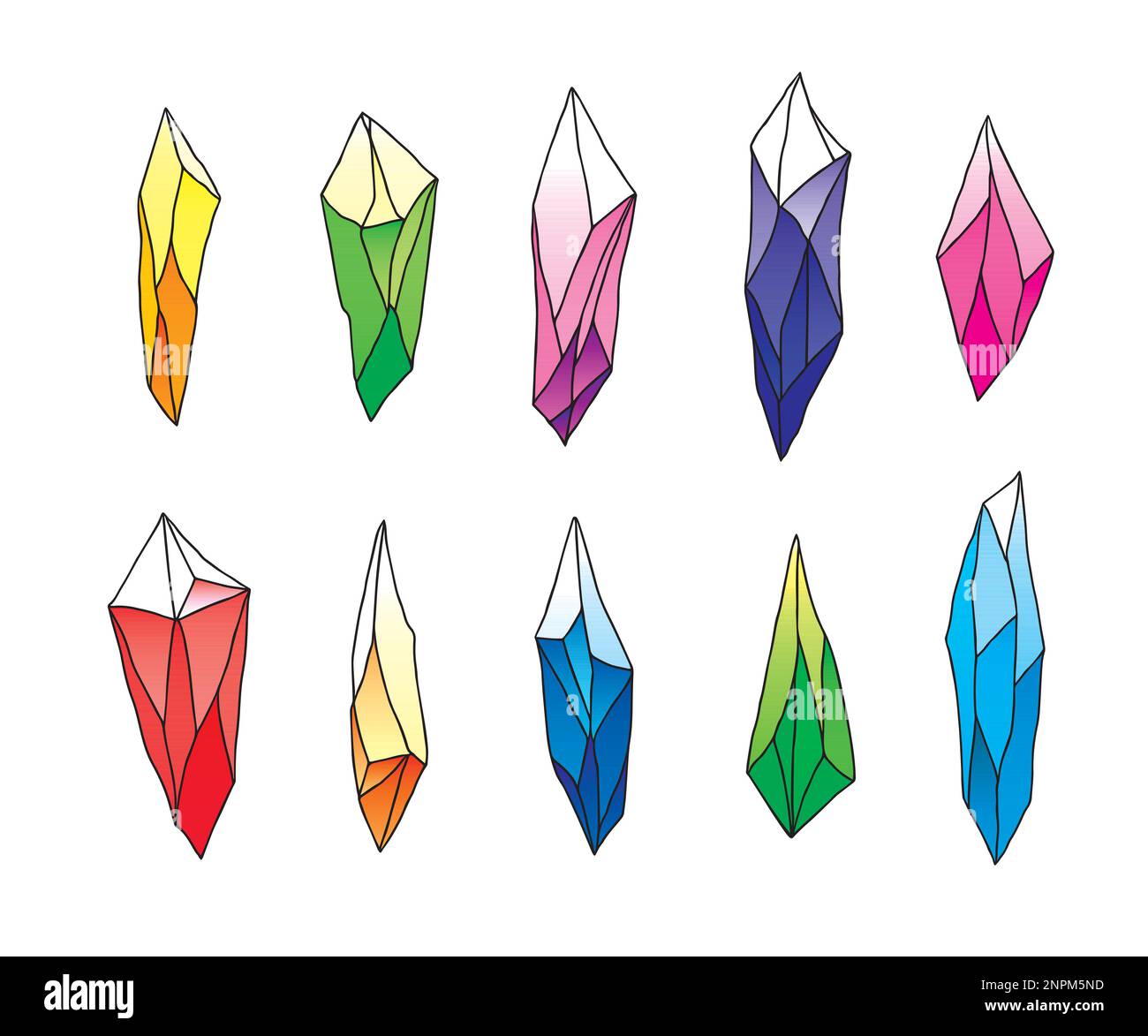 Crystals and natural minerals collection. Gemstones set. Game UI icons ...