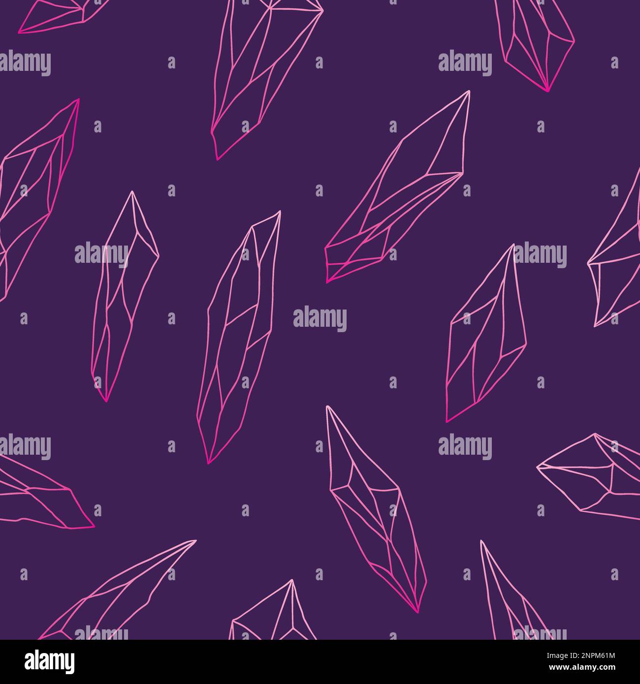 Crystal or natural mineral seamless pattern. vector illustration Stock ...