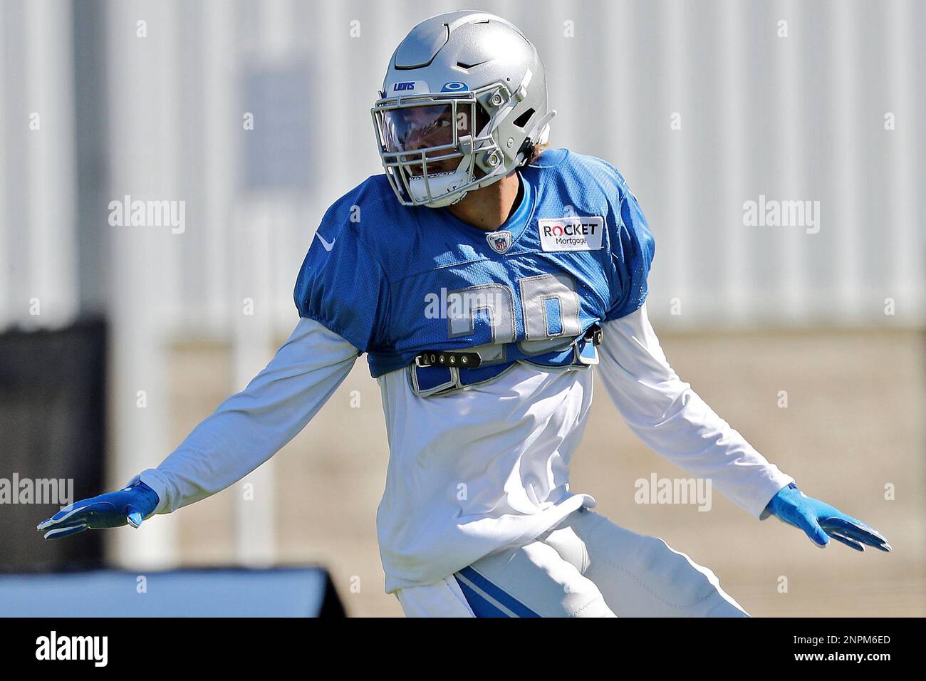 Detroit Lions cornerback Mike Ford (38) runs a drill during their NFL ...