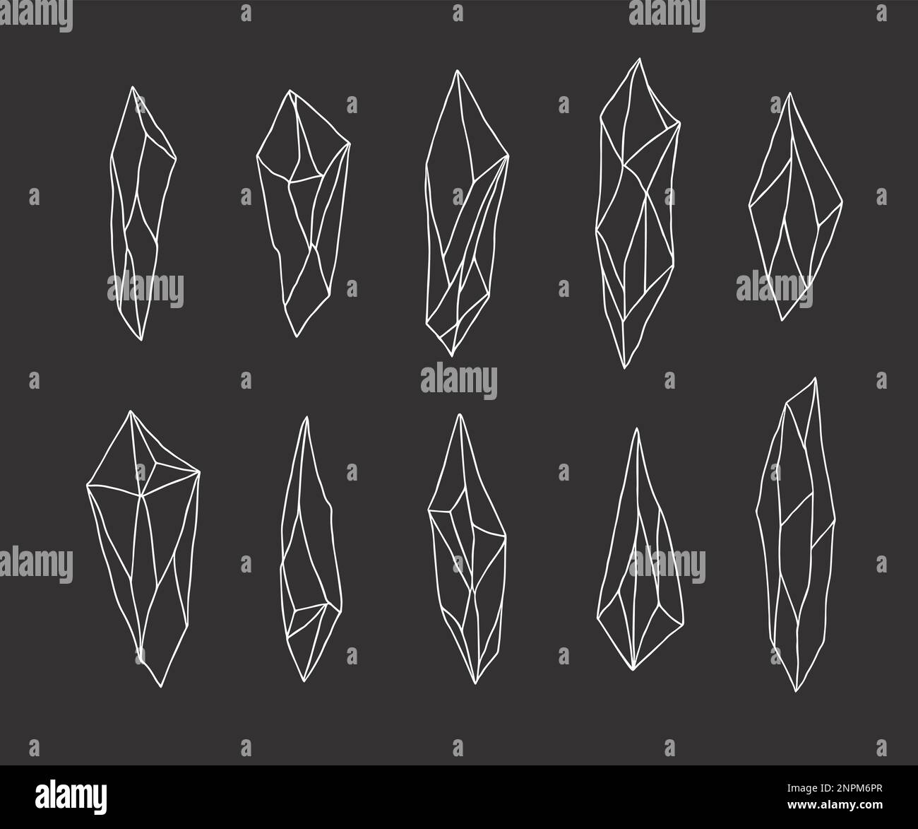 Crystals and natural minerals collection. Gemstones set. Game UI icons ...