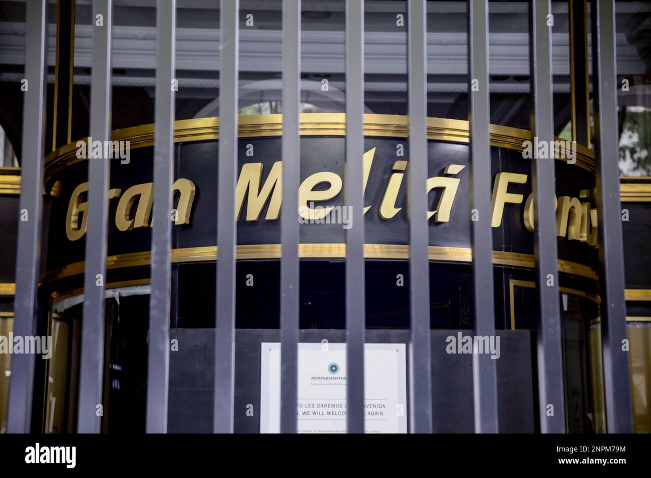 Façade and exterior areas of one of the hotels of the Meliá Hotels ...