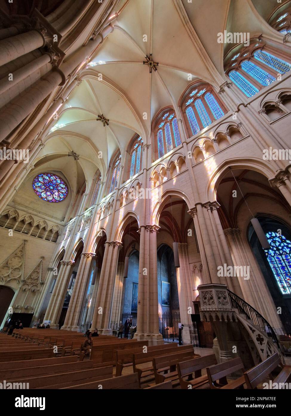 Saint-Jean cathedral, interior view, Lyon, France Stock Photo - Alamy