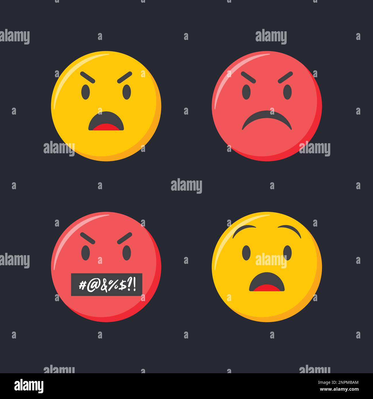 Emoji icons set. Emoticons collection vector illustration Stock Vector ...