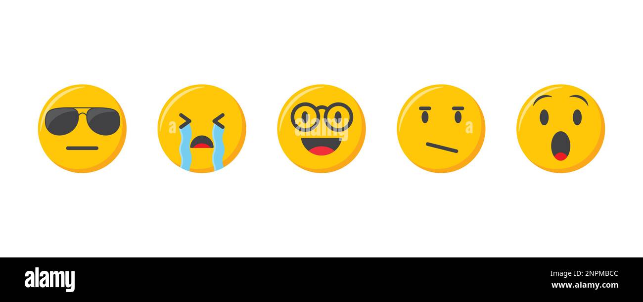 Emoji icons set. Emoticons collection vector illustration Stock Vector ...