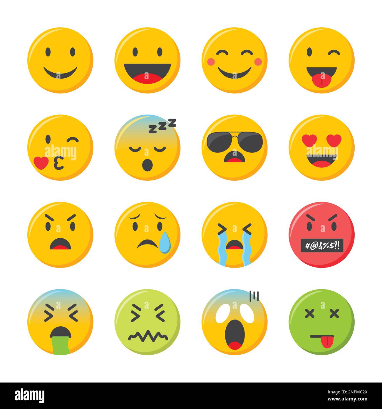 Emoji icons set. Emoticons collection vector illustration Stock Vector ...