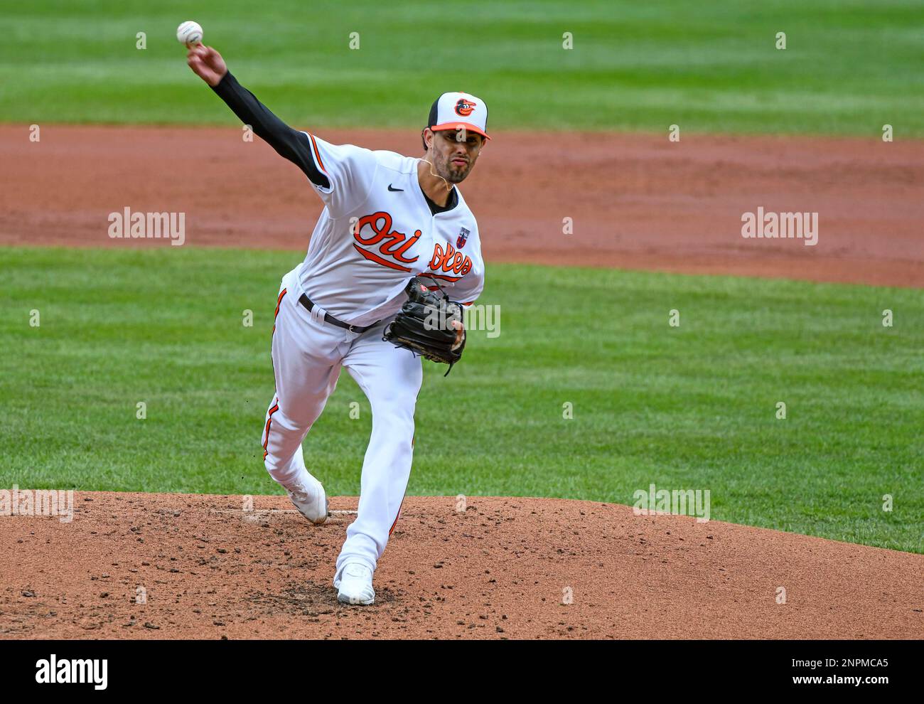 BALTIMORE, MD - AUGUST 16: Baltimore Orioles relief pitcher Jorge Lopez ...