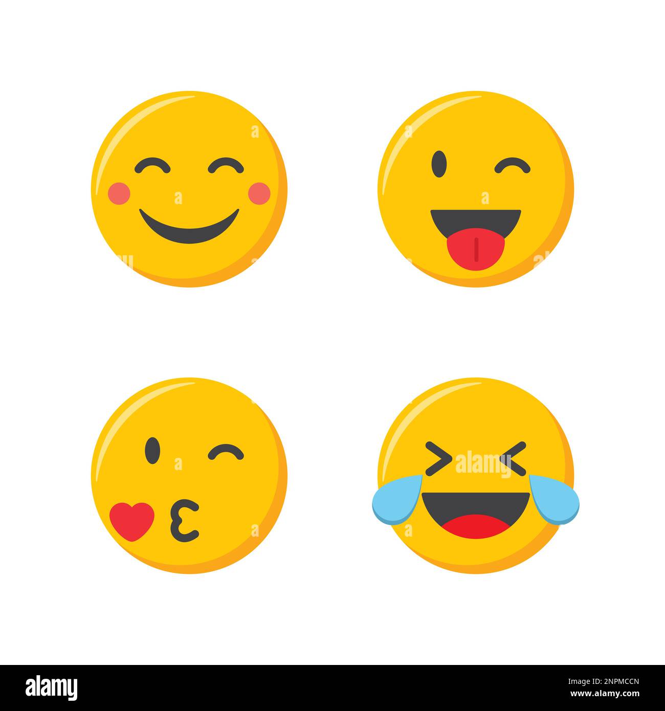 Emoji icons set. Emoticons collection vector illustration Stock Vector ...