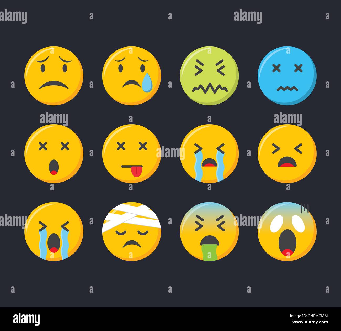 Emoji icons set. Emoticons collection vector illustration Stock Vector ...