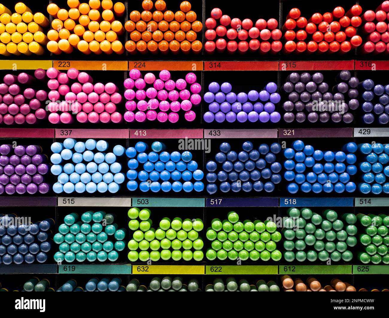 Retail display shelf of colorful marker pens Stock Photo - Alamy