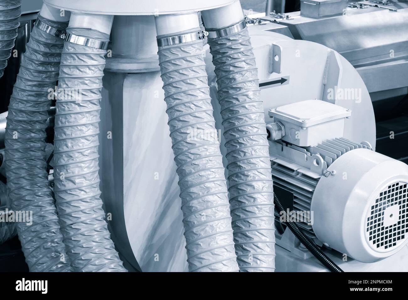 air compressor in production line of polyethylene plastic bag ...