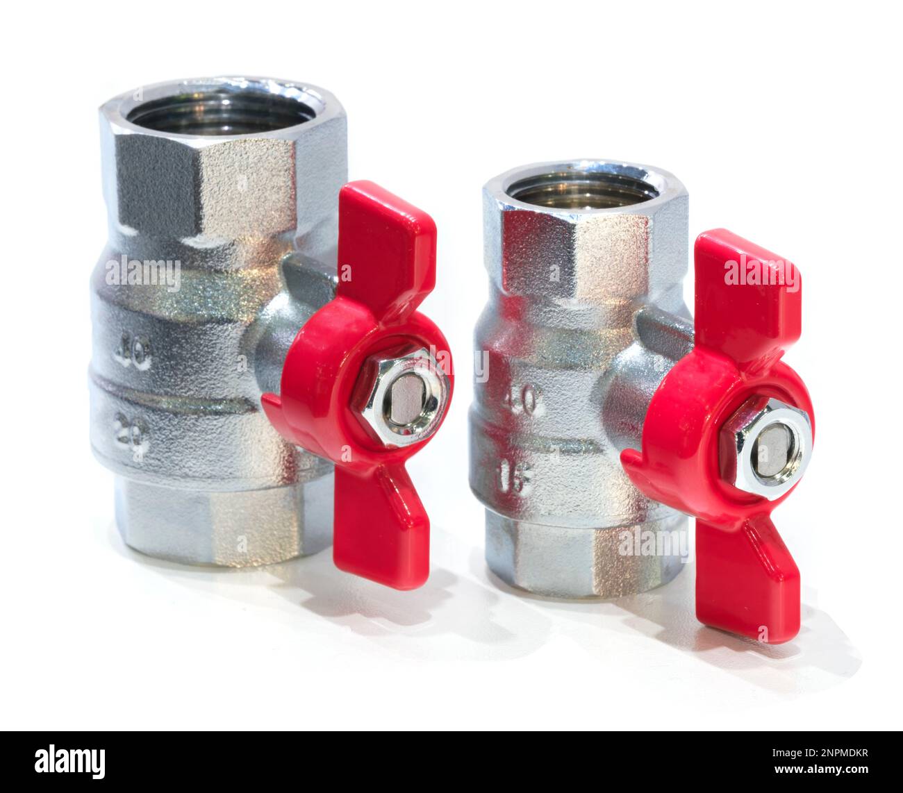 Brass water ball valve close up on white background Stock Photo - Alamy