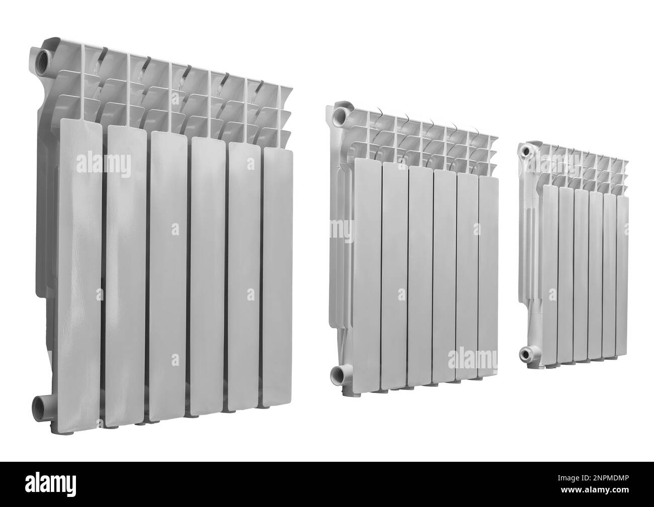 White Radiator battery heating mocup on white background. Iron And ...
