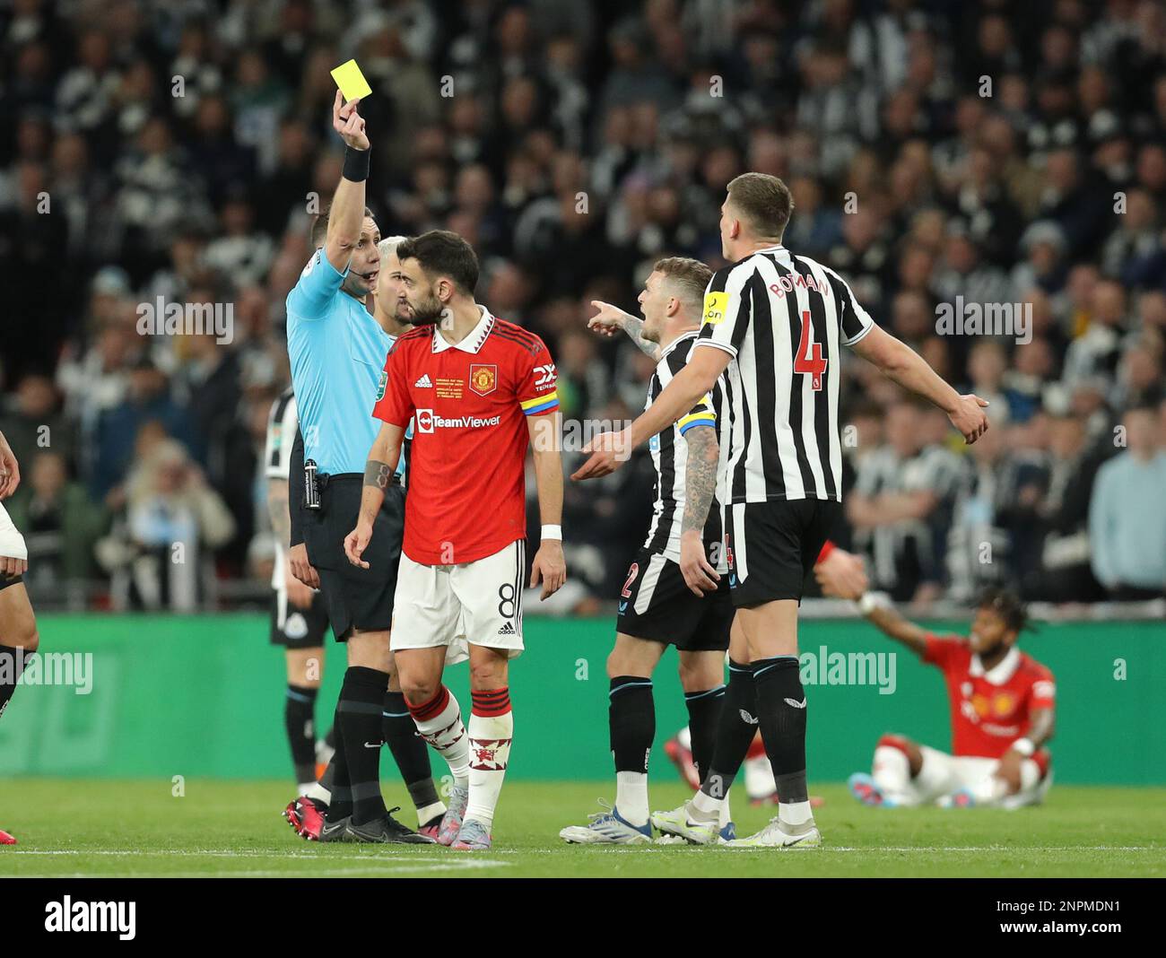 London, England, 26th February 2023. Sven Botman of Newcastle United is ...