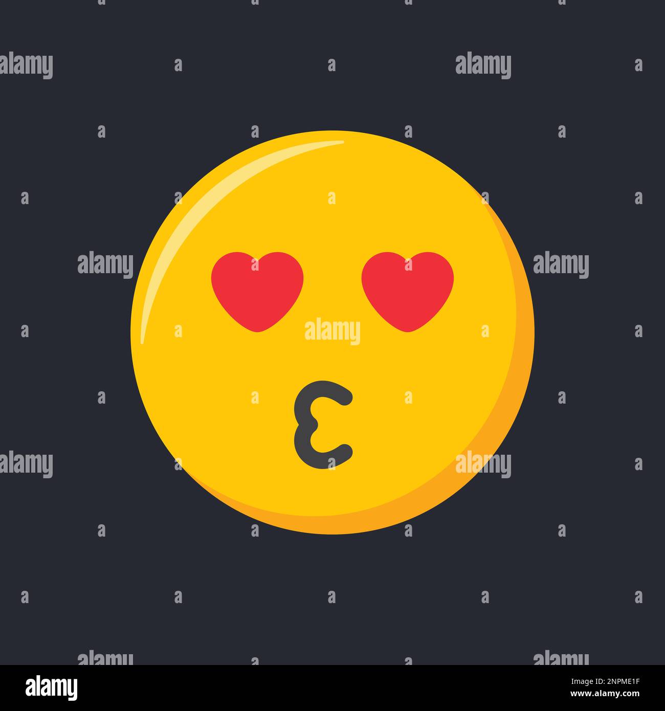 Emoji icon. Happy face, in love Emoticon vector illustration Stock ...