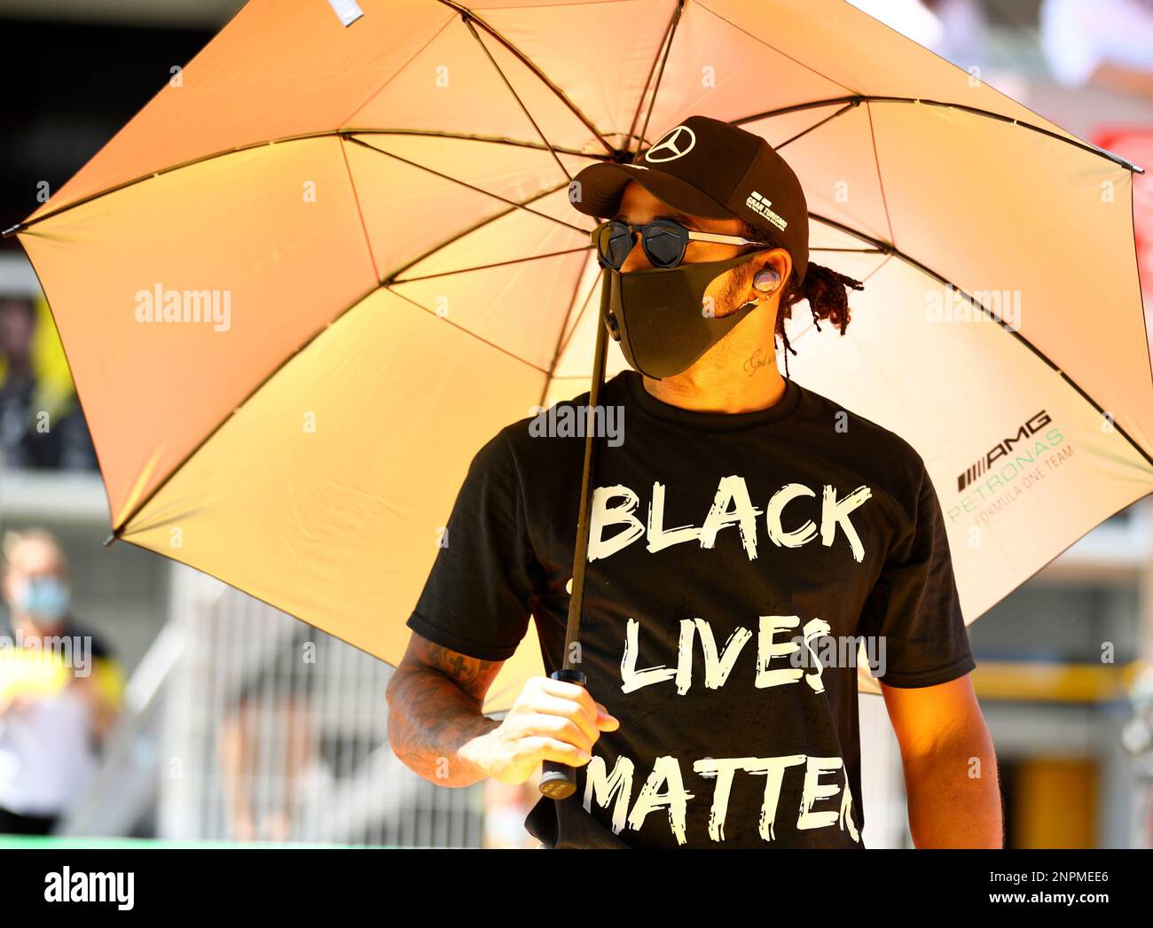 Mercedes driver Lewis Hamilton of Britain wearing a Black Lives Matter ...