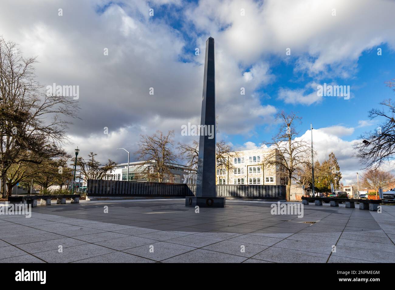 Salem Oregon USA - Feb 10, 2023: The Oregon WW II Memorial at the State ...