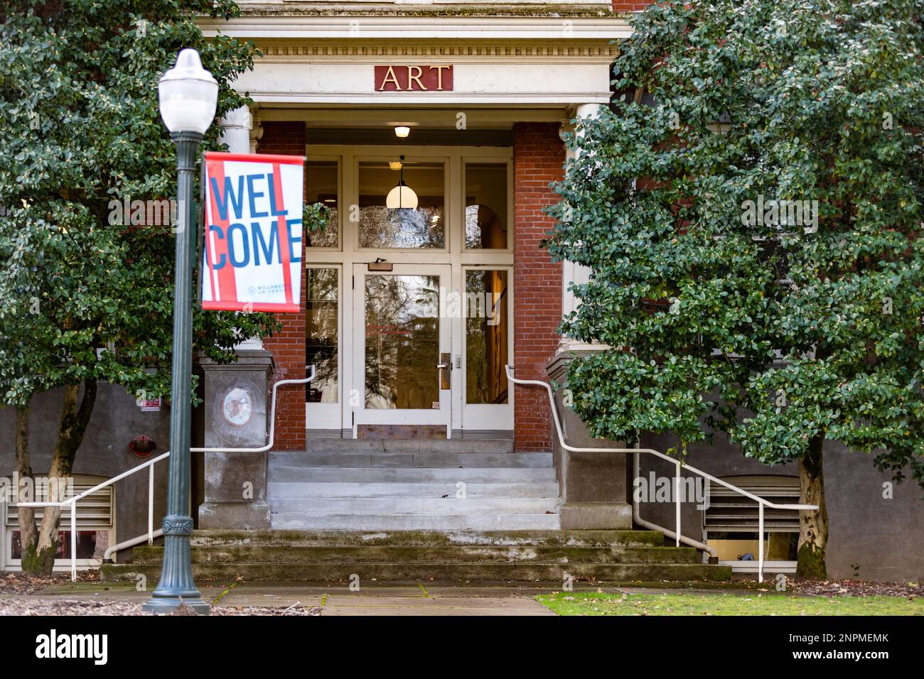 Salem Oregon USA - Feb 10, 2023: Willamette University Arts Building ... Salem Oregon USA - Feb 10, 2023: Willamette University Arts Building ...