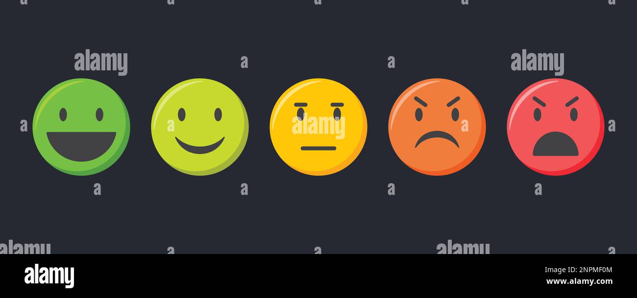 Emoji icons set. Customer service satisfaction rating emoticons ...