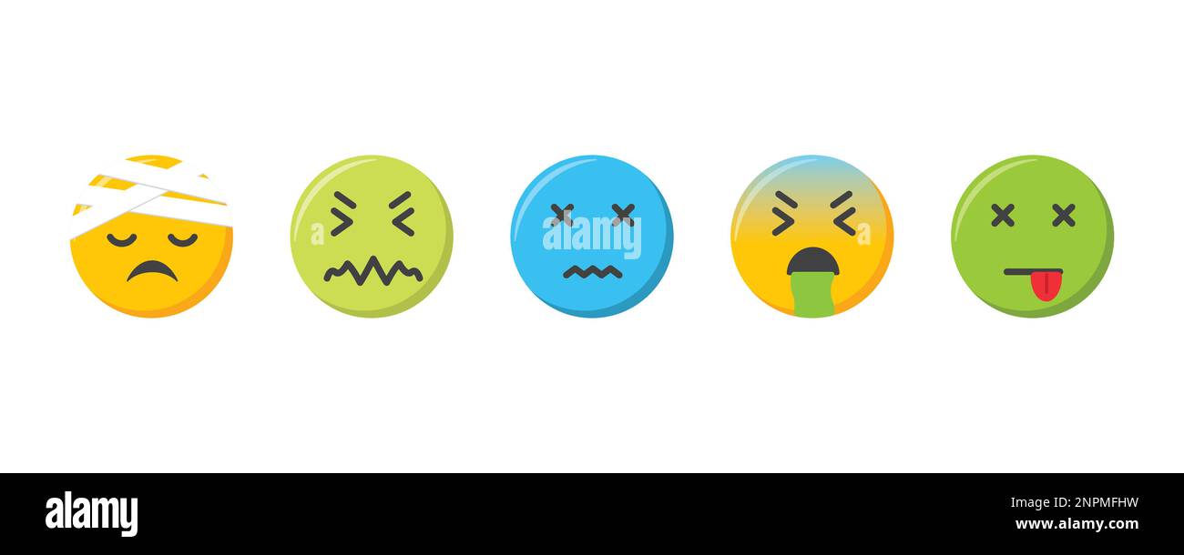 Emoji icons set. Emoticons collection vector illustration Stock Vector ...