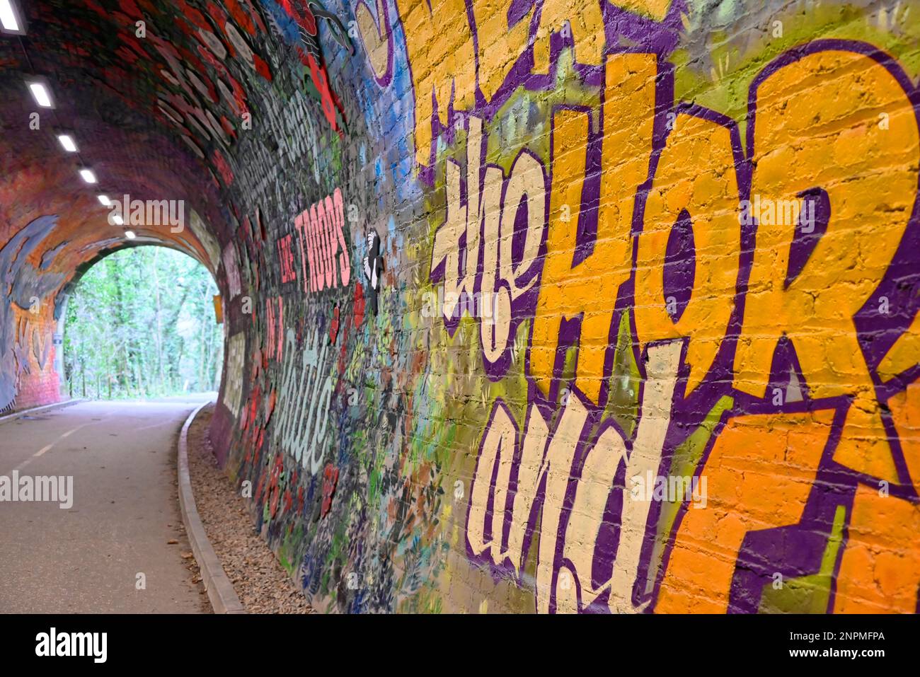 Colinton tunnel Scotland's biggest mural Stock Photo - Alamy