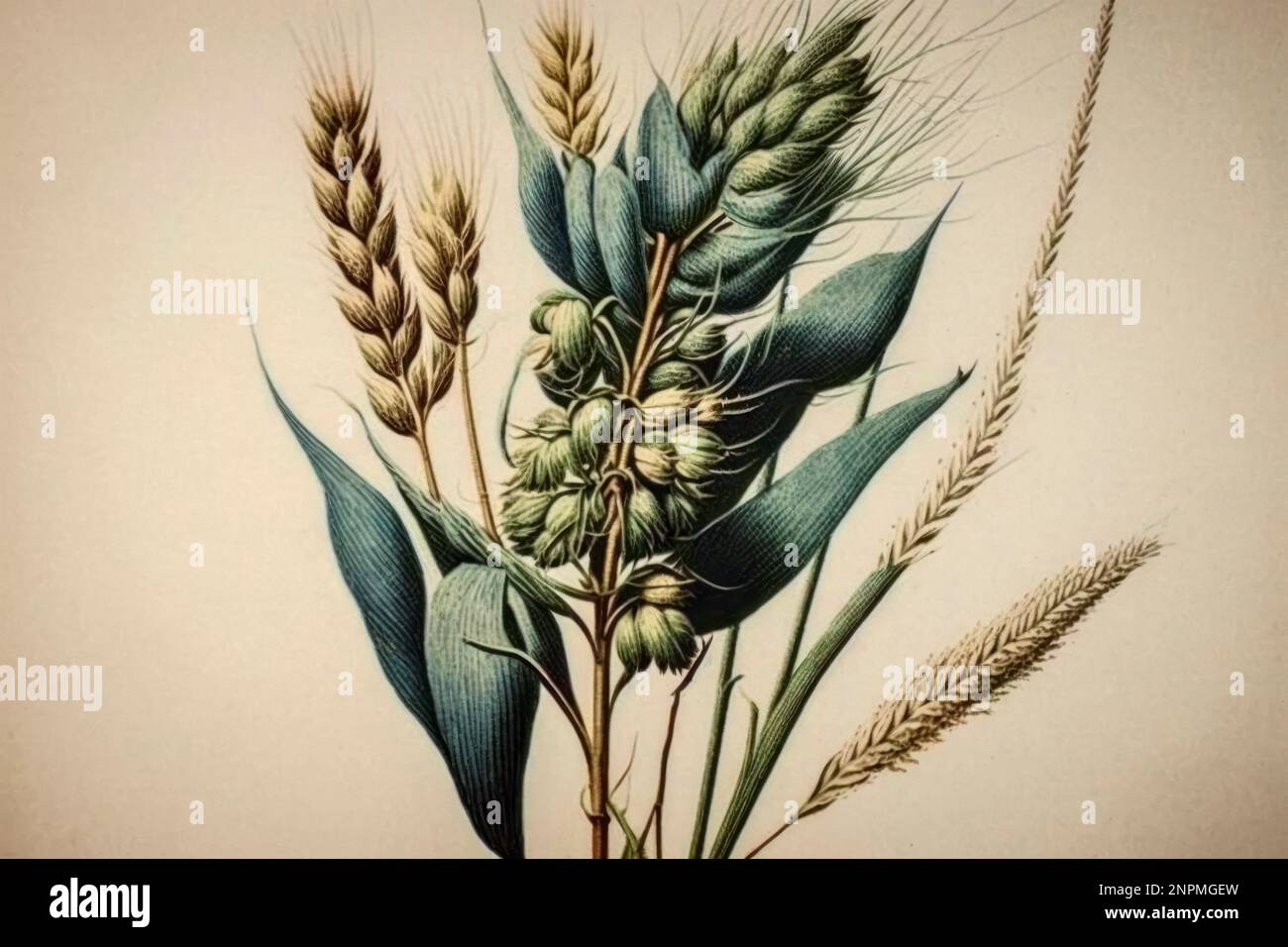 Botanical illustration of barley hi-res stock photography and images ...