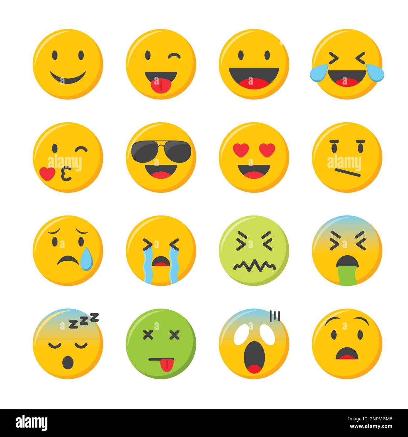 Emoji icons set. Emoticons collection vector illustration Stock Vector ...