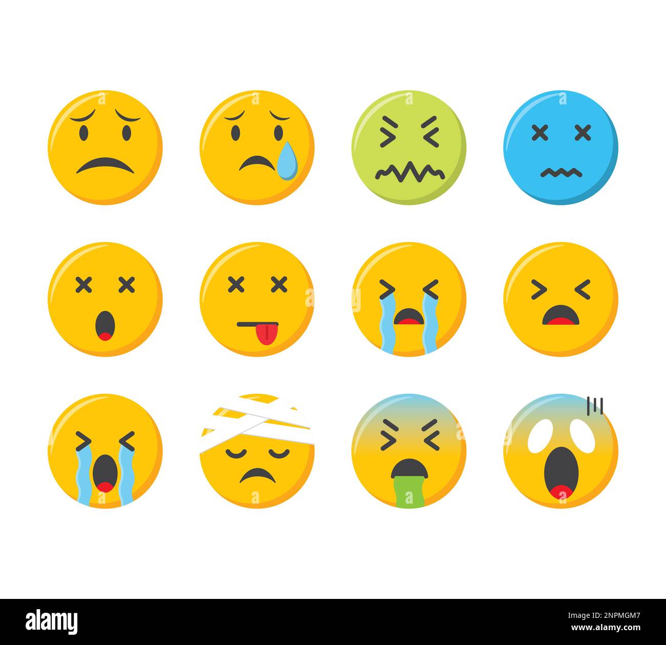 Emoji icons set. Emoticons collection vector illustration Stock Vector ...
