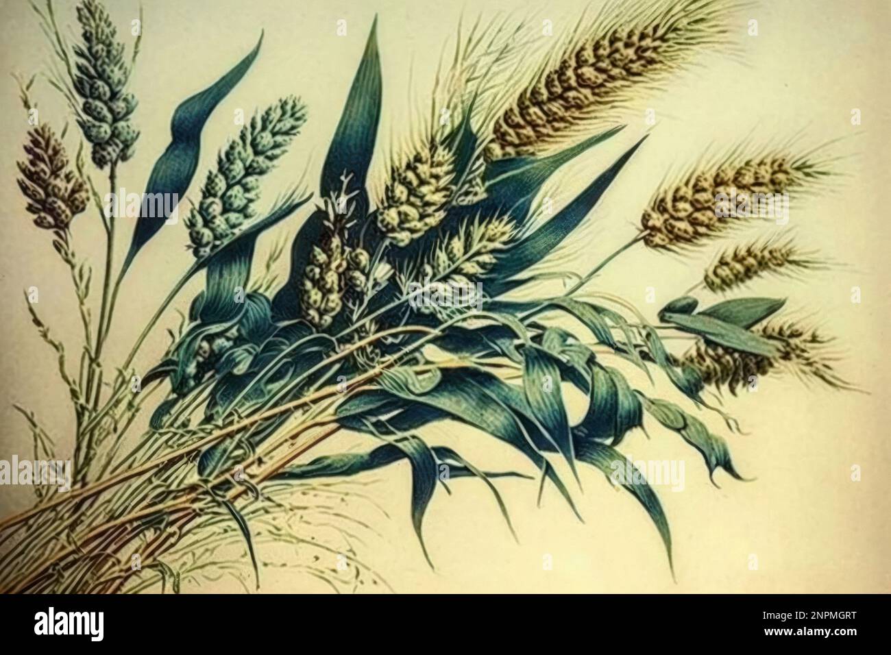 Vintage barley illustration hi-res stock photography and images - Alamy