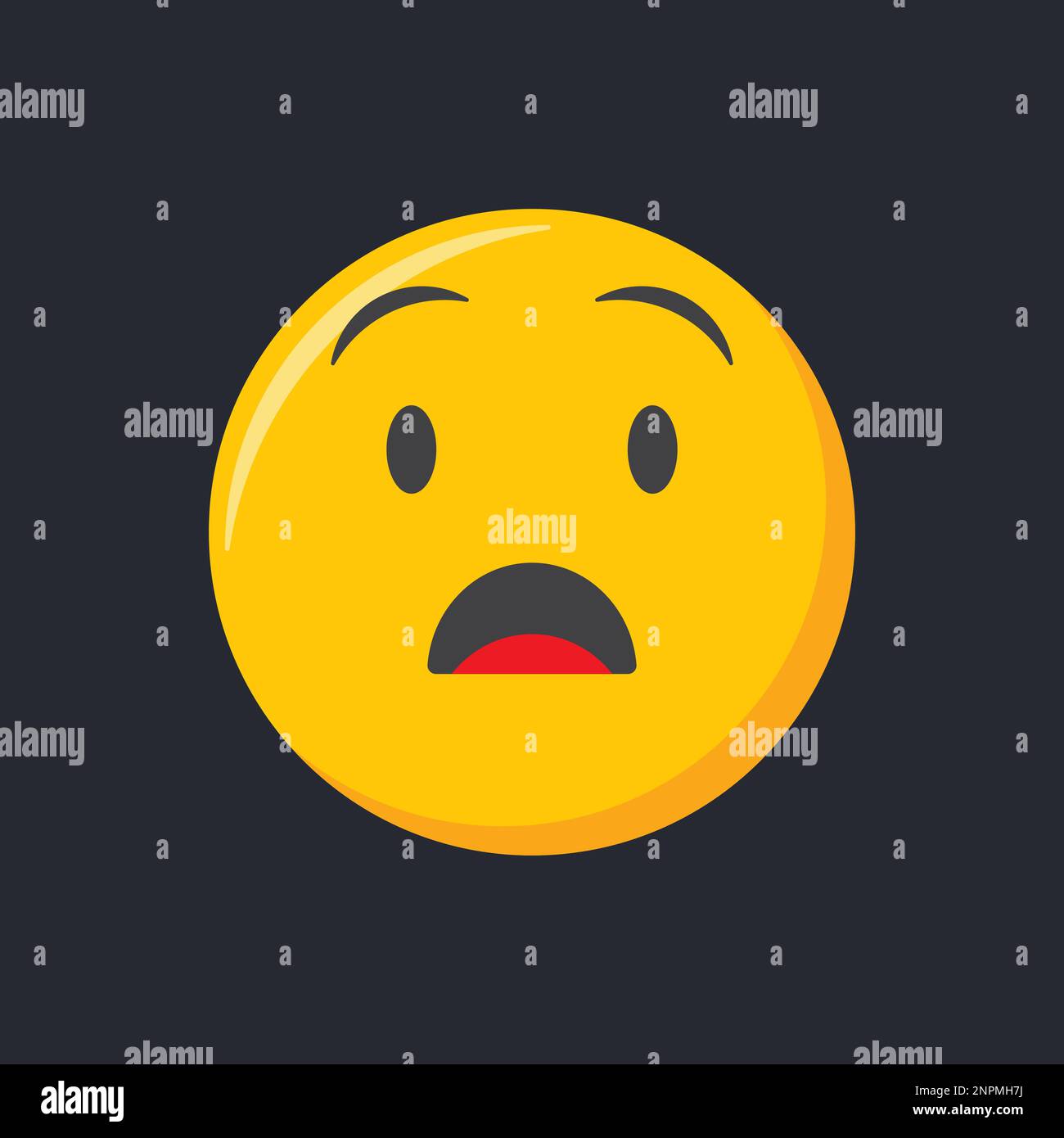 Emoji icon. Shocked face, scared emoticon vector illustration Stock ...