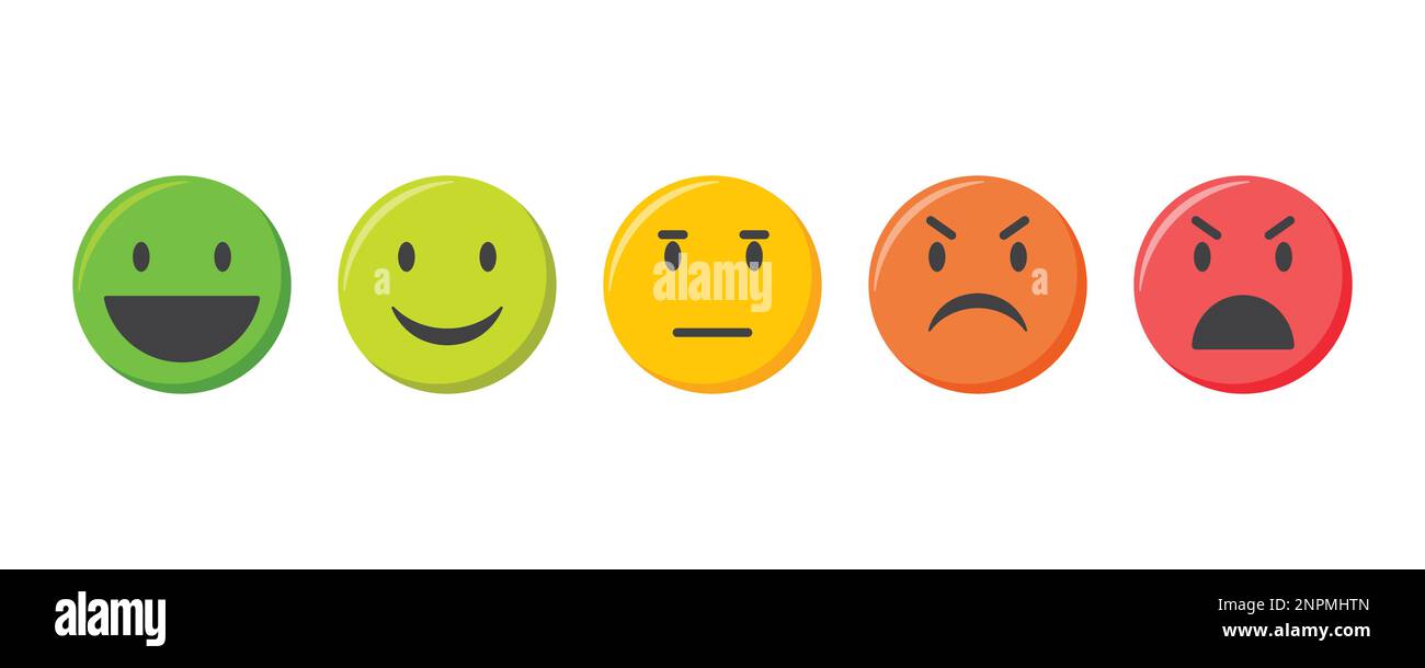 Emoji icons set. Customer service satisfaction rating emoticons ...