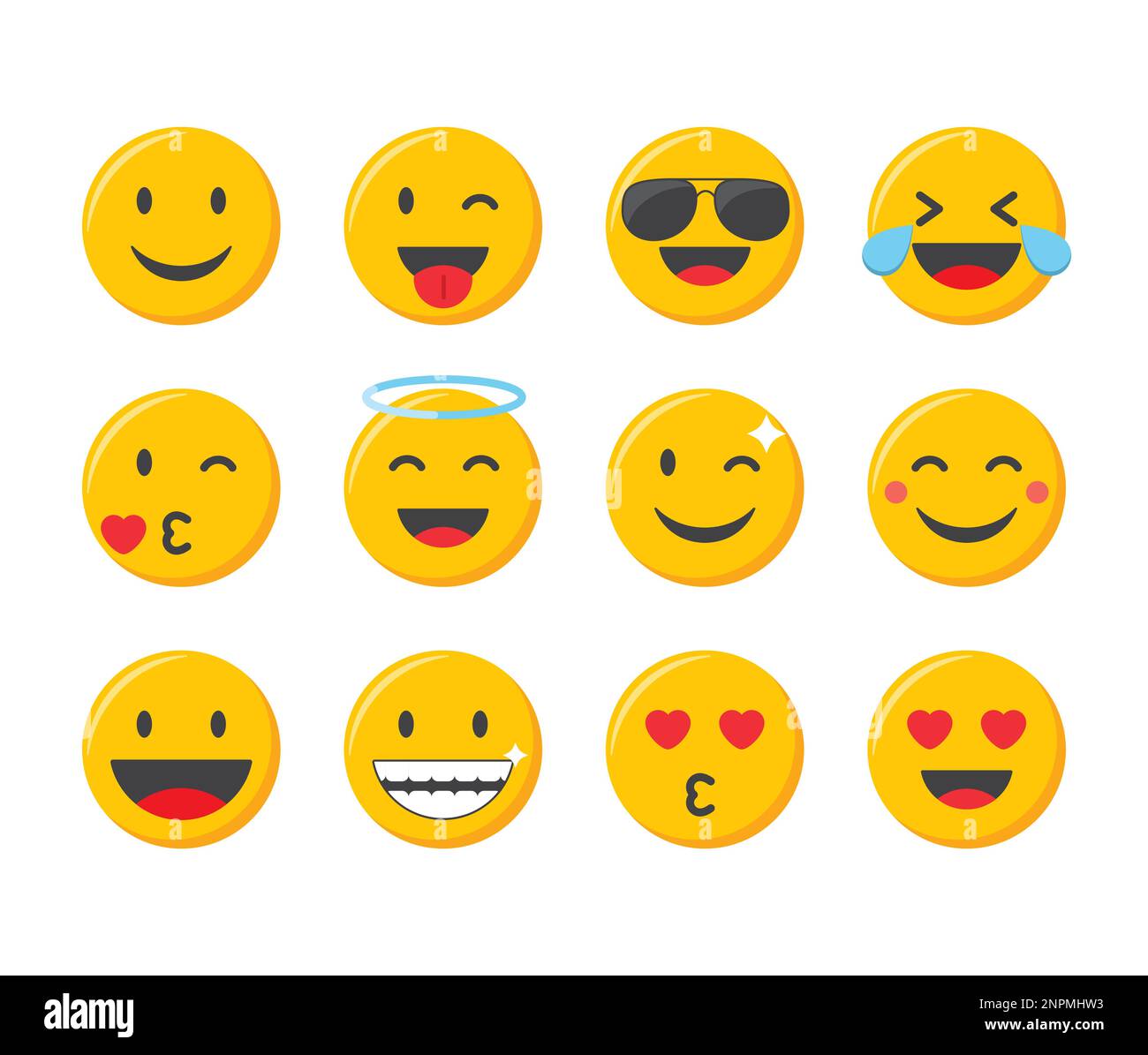 Emoji icons set. Emoticons collection vector illustration Stock Vector ...
