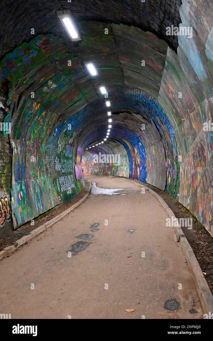 Colinton tunnel Scotland's biggest mural Stock Photo - Alamy