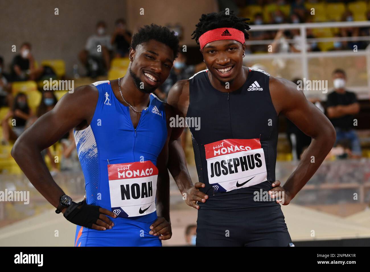 United States' Noah Lyles, left, and United States Josephus Lyles pose ...