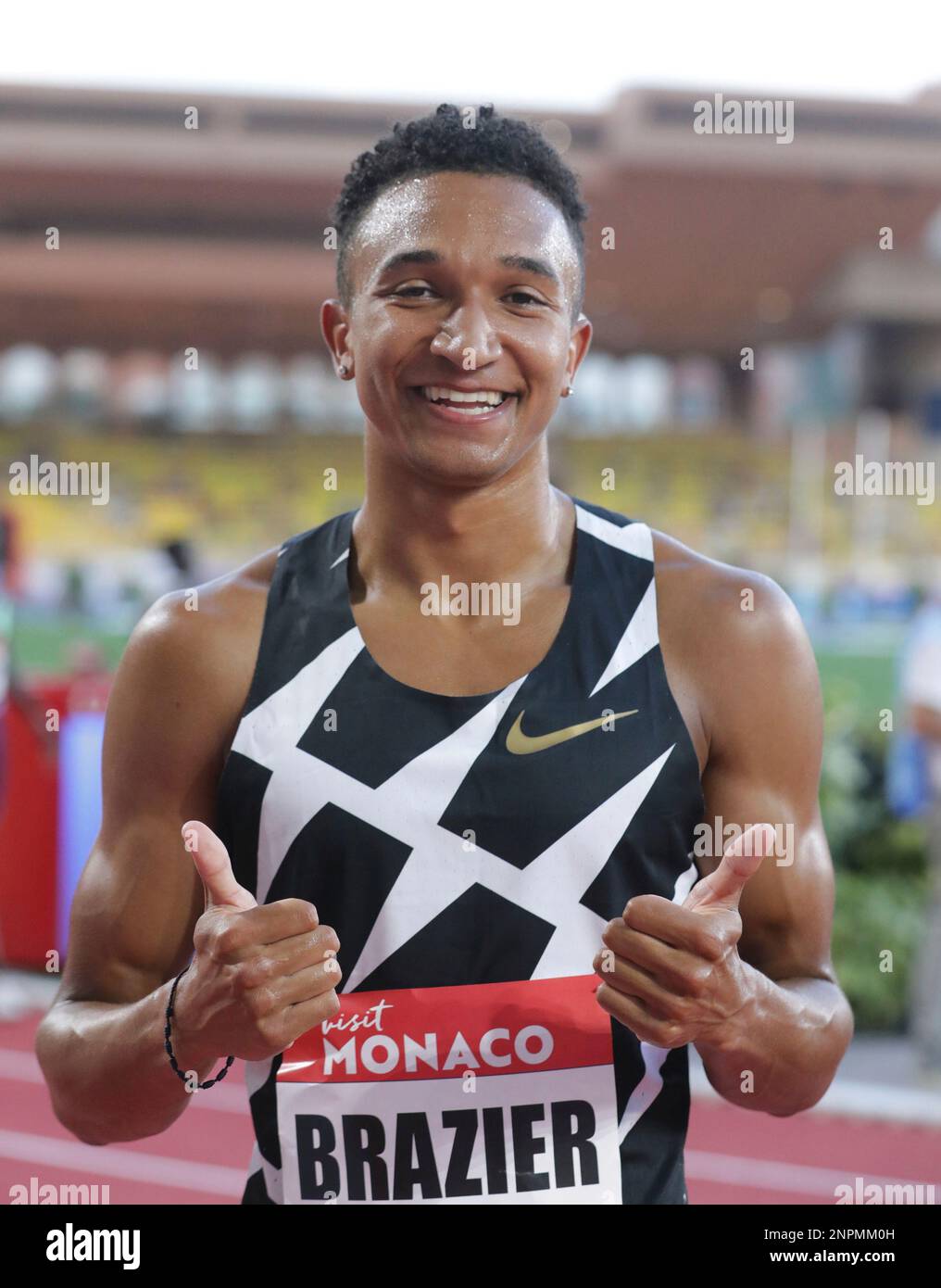 United State's Donavan Brazier celebrates after winning the men's 800 ...