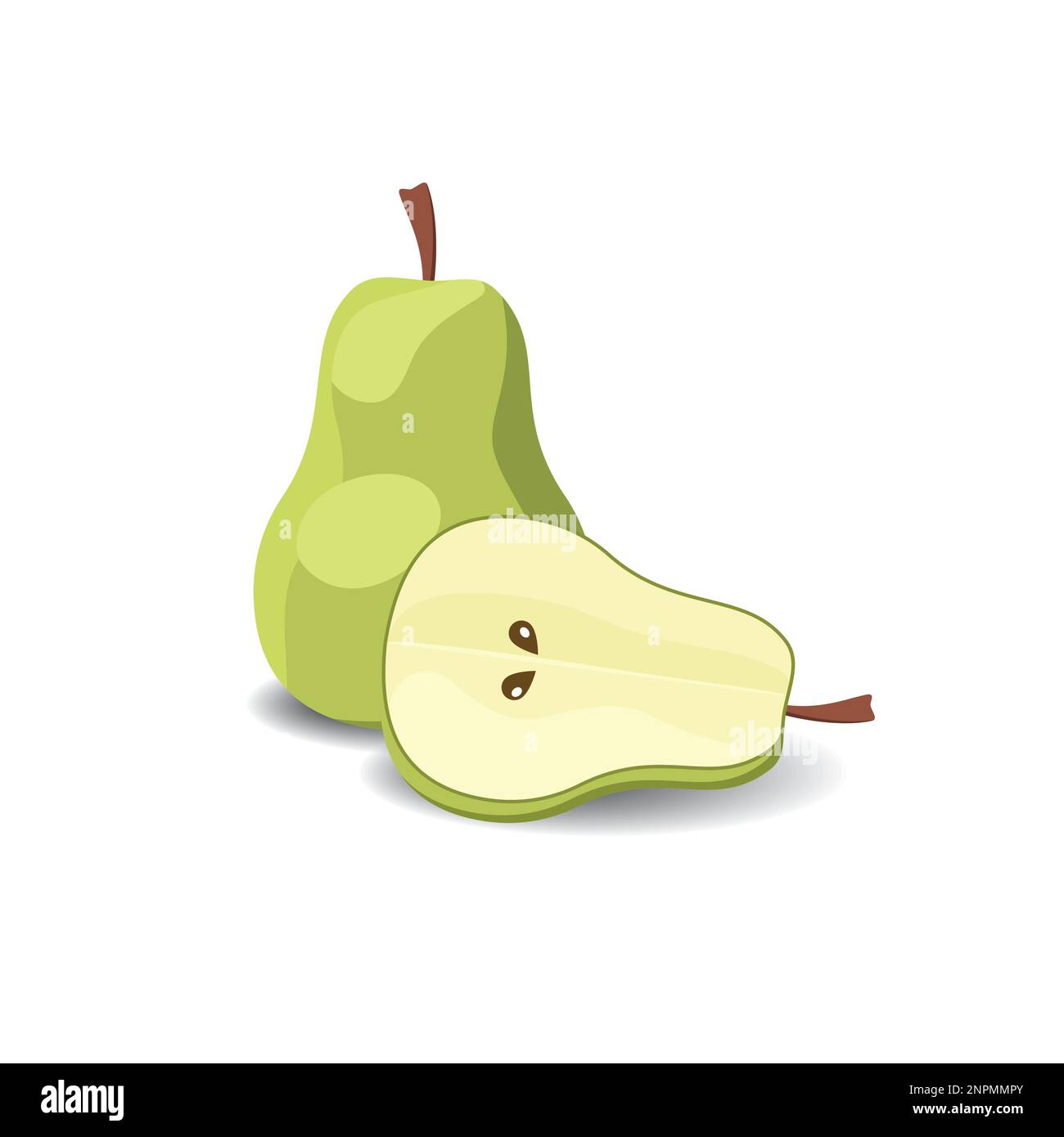 Pear cartoon fruit. Vegan organic eco product. vector illustration ...
