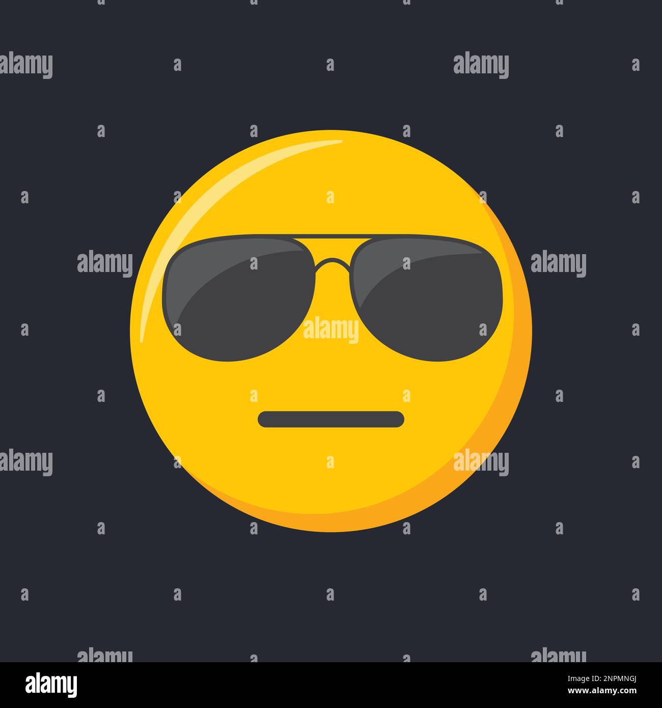 Emoji icon. Cool face emoticon, vector illustration Stock Vector Image ...