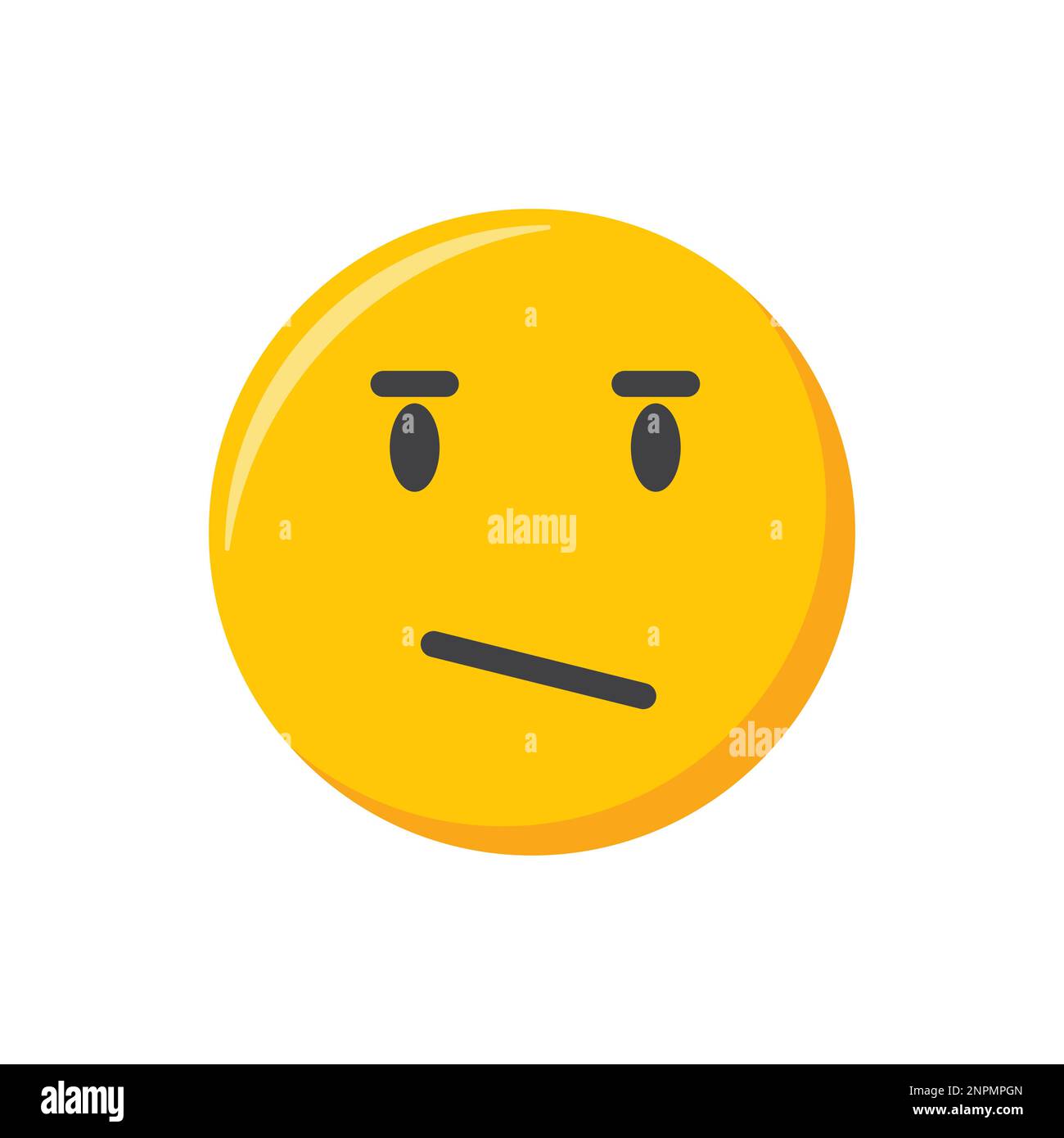 Emoji icon. sceptical face, meh emoticon, vector illustration Stock ...