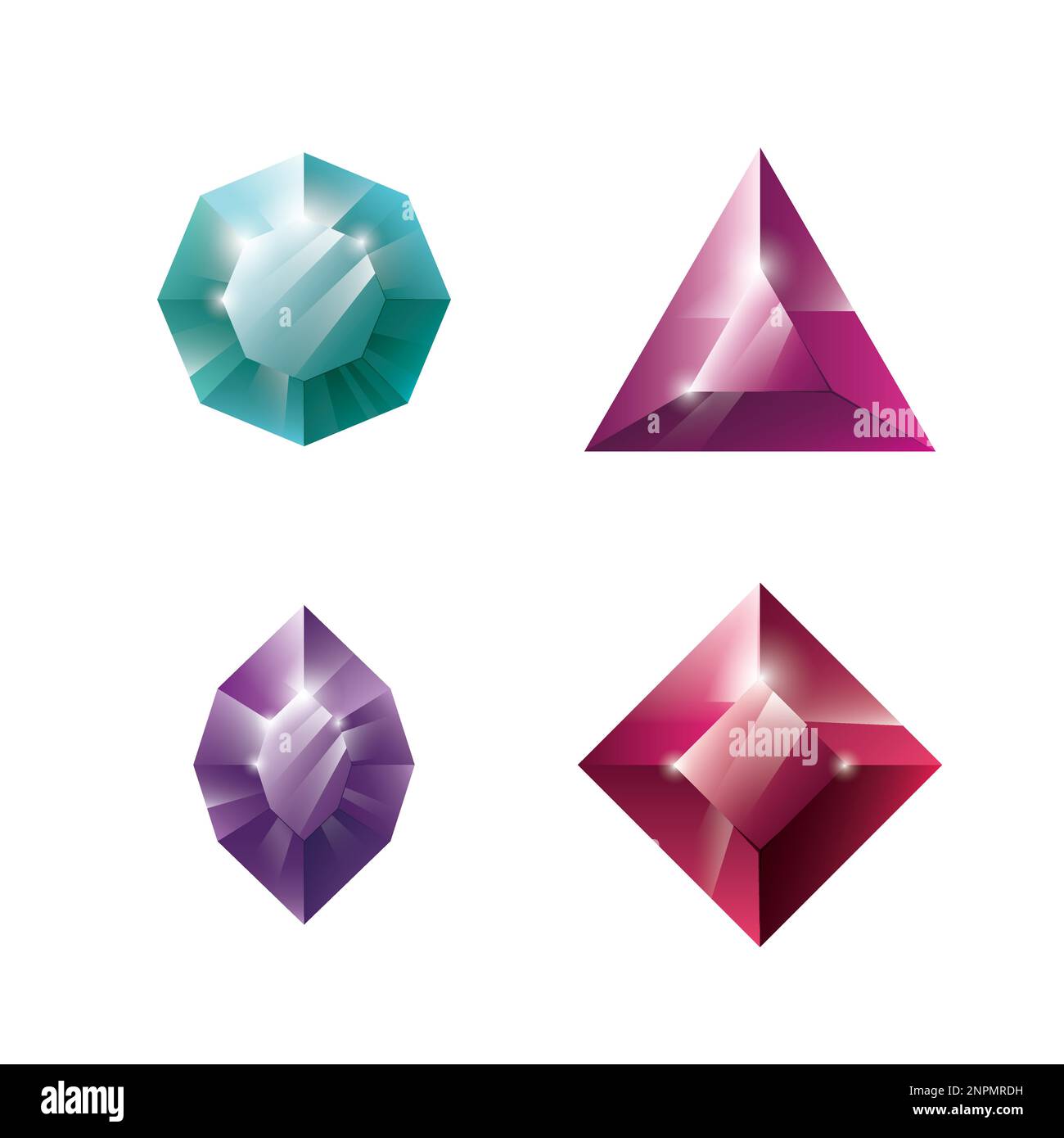 Gems and jewels set. Precious stones and diamonds collection, Game loot ...